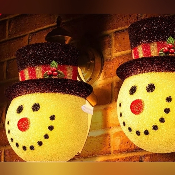 unbranded | Holiday | 2 Christmas Snowman Porch Garage Lamp Shade Light ...